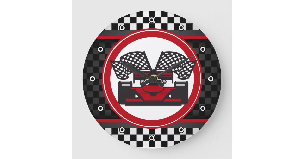 Auto Racing Design Wall Clock | Zazzle