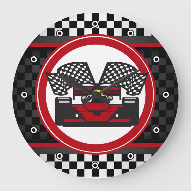 Auto Racing Design Wall Clock | Zazzle