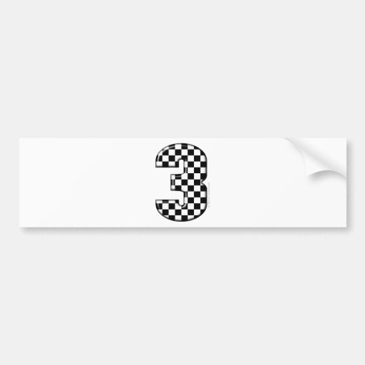 auto racing number 3 car bumper sticker | Zazzle