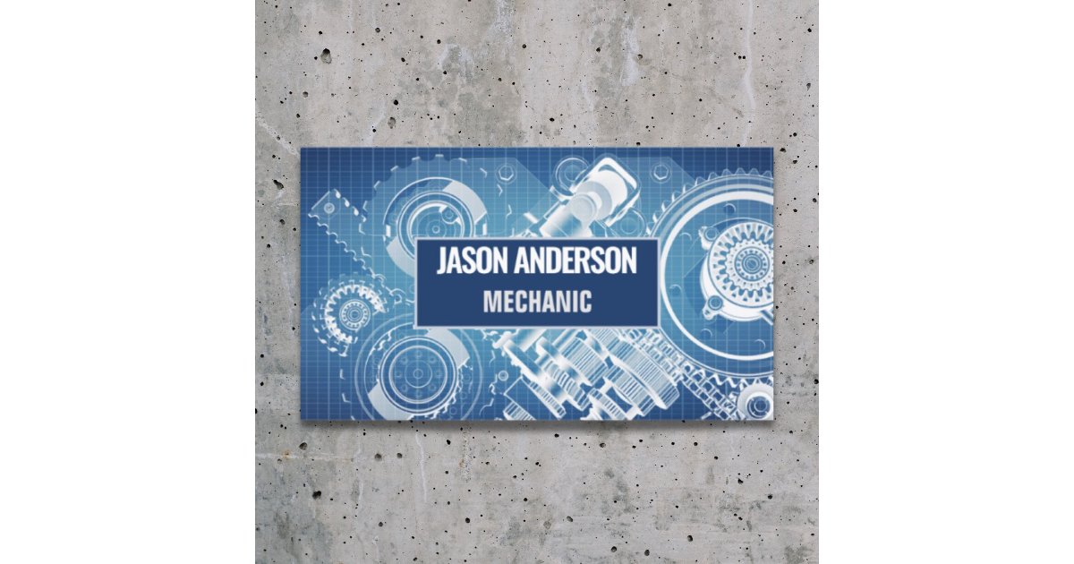 Auto Repair Automotive Industrial Gears Mechanic Business Card | Zazzle