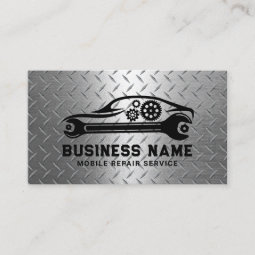 Auto Repair Automotive Mobile Mechanic Metal Business Card | Zazzle