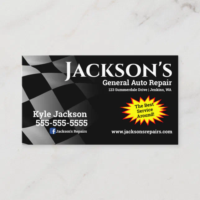 Auto Repair Business Card | Zazzle