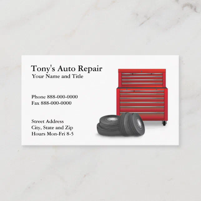 Auto Repair Business Card | Zazzle