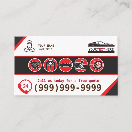 Auto Repair Business Card Template | Zazzle.com