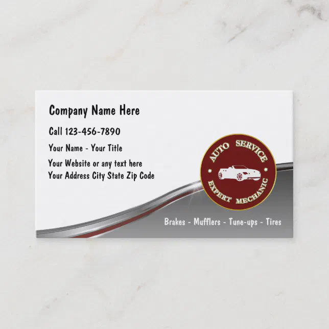 Auto Repair Business Cards | Zazzle
