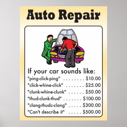 Auto Repair Poster | Zazzle