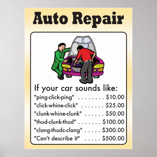 Auto Repair Poster | Zazzle