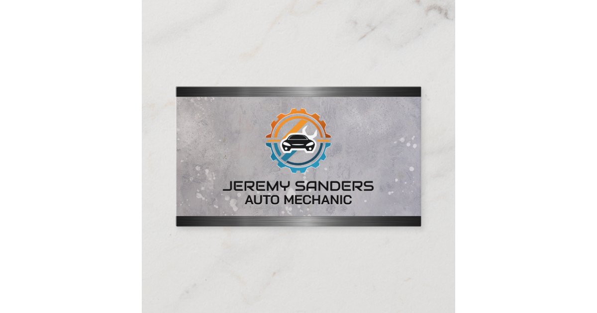 Auto Repair Service Logo | Mechanic Tech Business Card | Zazzle