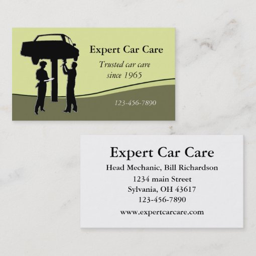 Auto Repair Shop Business Card | Zazzle