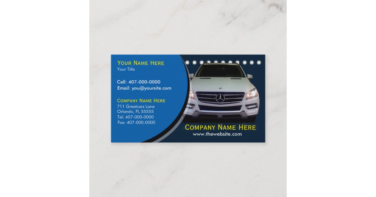 Auto Sales - Car Dealership Business Card | Zazzle