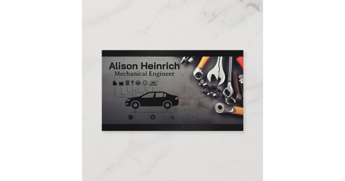 Auto Services Diagram | Mechanic Hand Tools Business Card | Zazzle