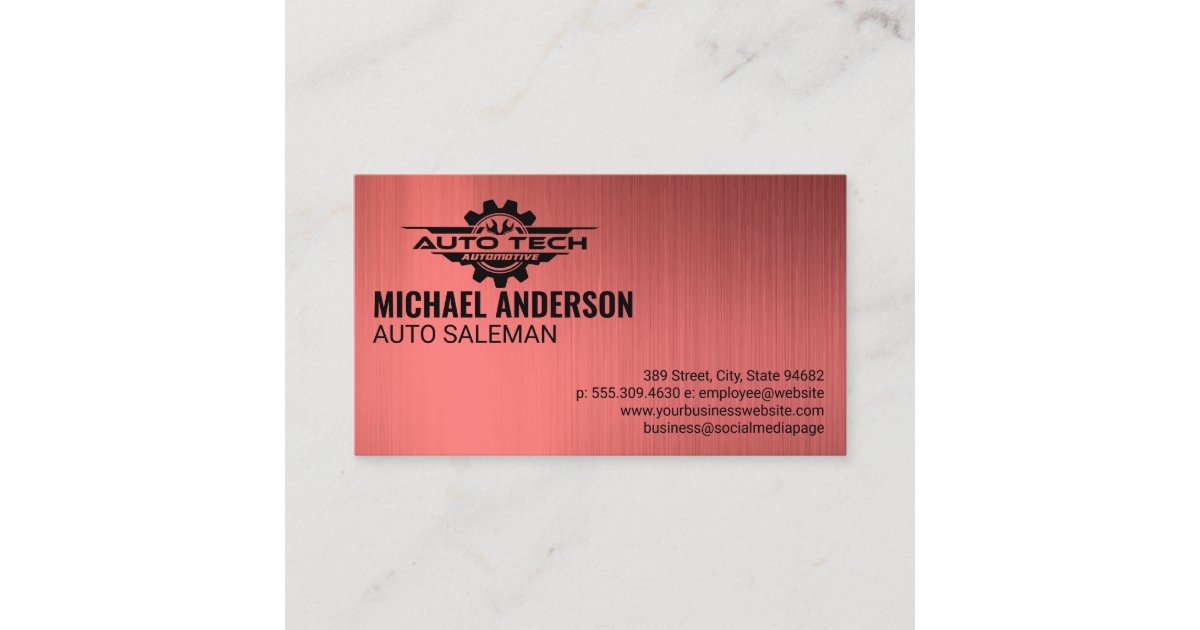 Auto Tech Logo | Wrenches Business Card | Zazzle