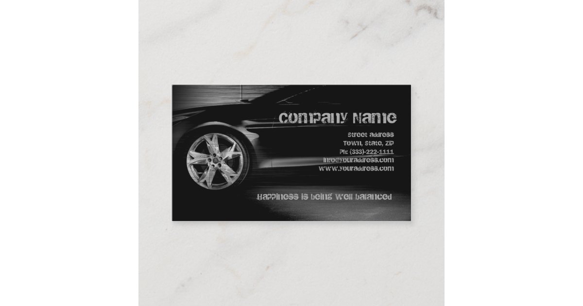Auto Tire Service Black Metal Automotive Card | Zazzle