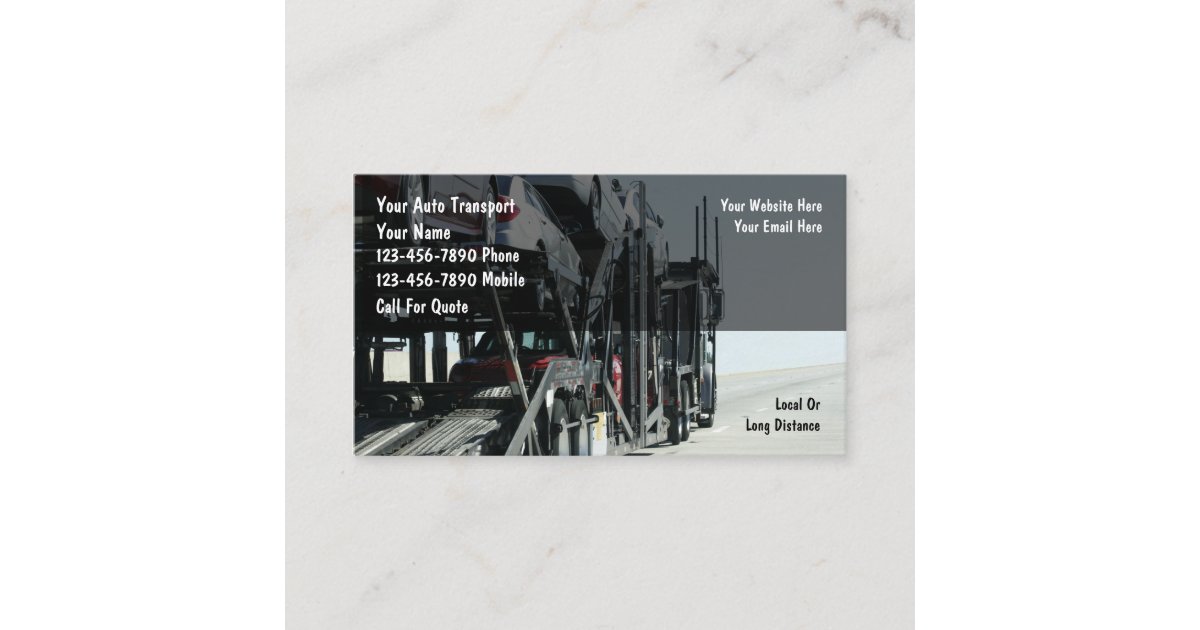 Auto Transport Business Cards | Zazzle