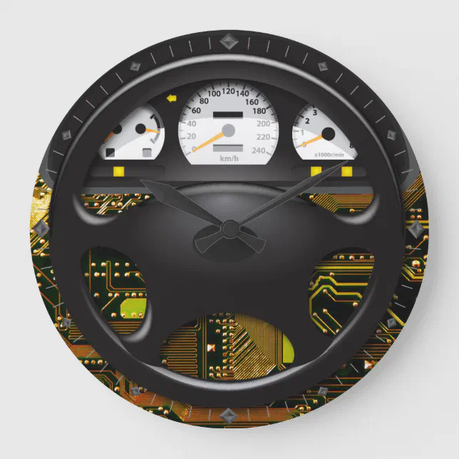 Auto Wheel 2 Wall Clock Options | Zazzle