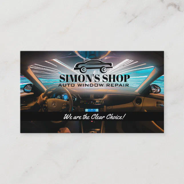 Auto Window Repair Slogans Business Card | Zazzle
