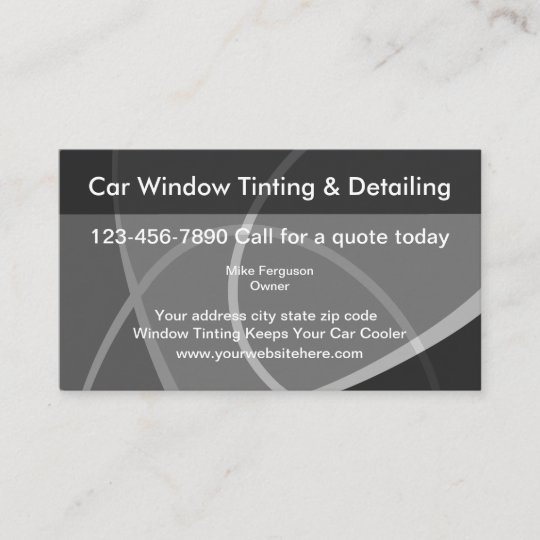 Auto Window Tinting And Detailing Business Card | Zazzle.com