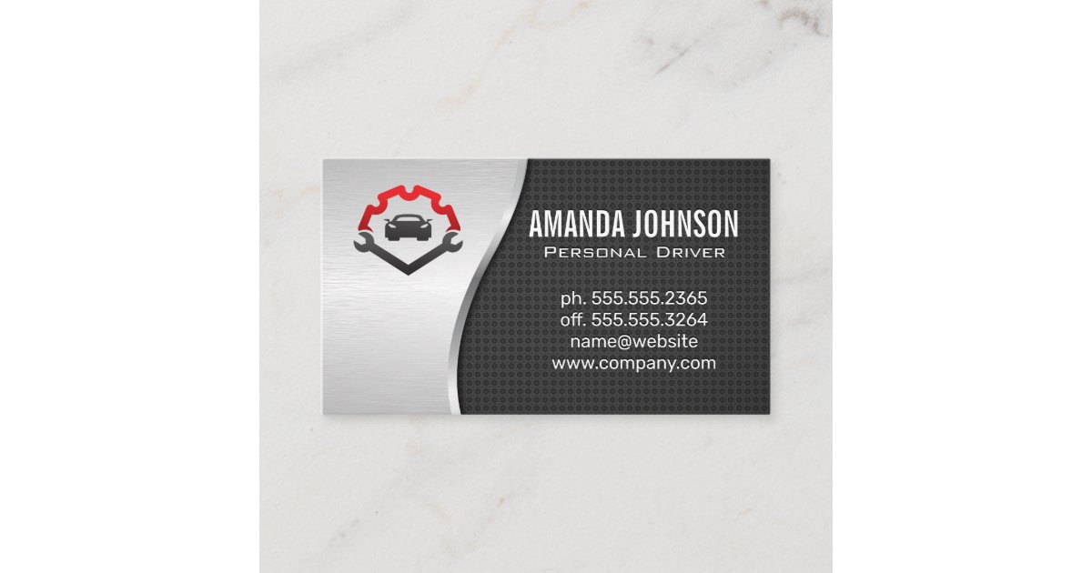 Auto Wrenches Mechanic Logo | Metallic Business Card | Zazzle