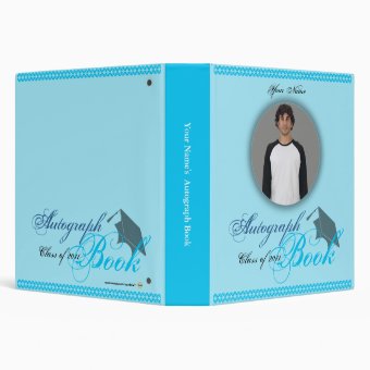 Autograph Graduation Book Binder Boy Blue | Zazzle