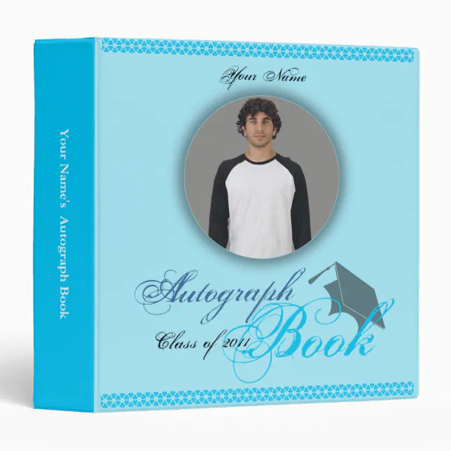 Autograph Graduation Book Binder Boy Blue | Zazzle