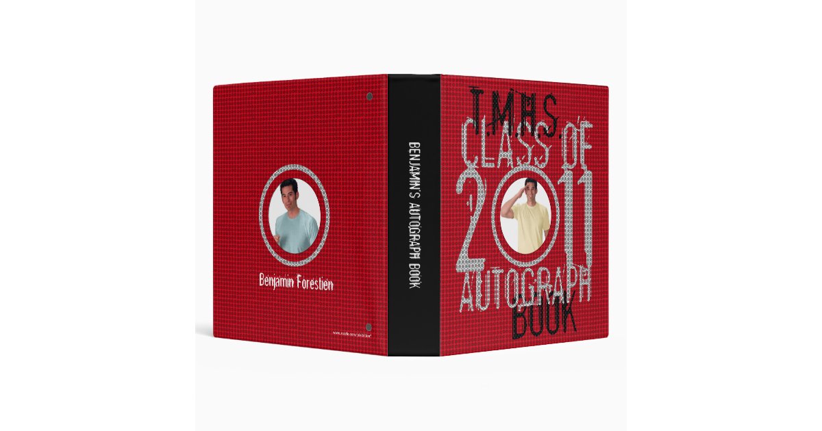 Autograph Graduation Book Binder Red | Zazzle
