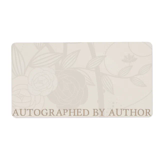 Autographed by Author Bookplate Cream Flower | Zazzle