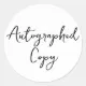 Autographed Copy Minimalist Script Sticker | Zazzle