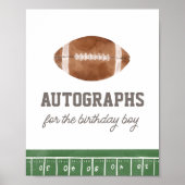 Autographs Football Birthday Party Sign | Zazzle