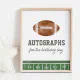 Autographs Football Birthday Party Sign | Zazzle