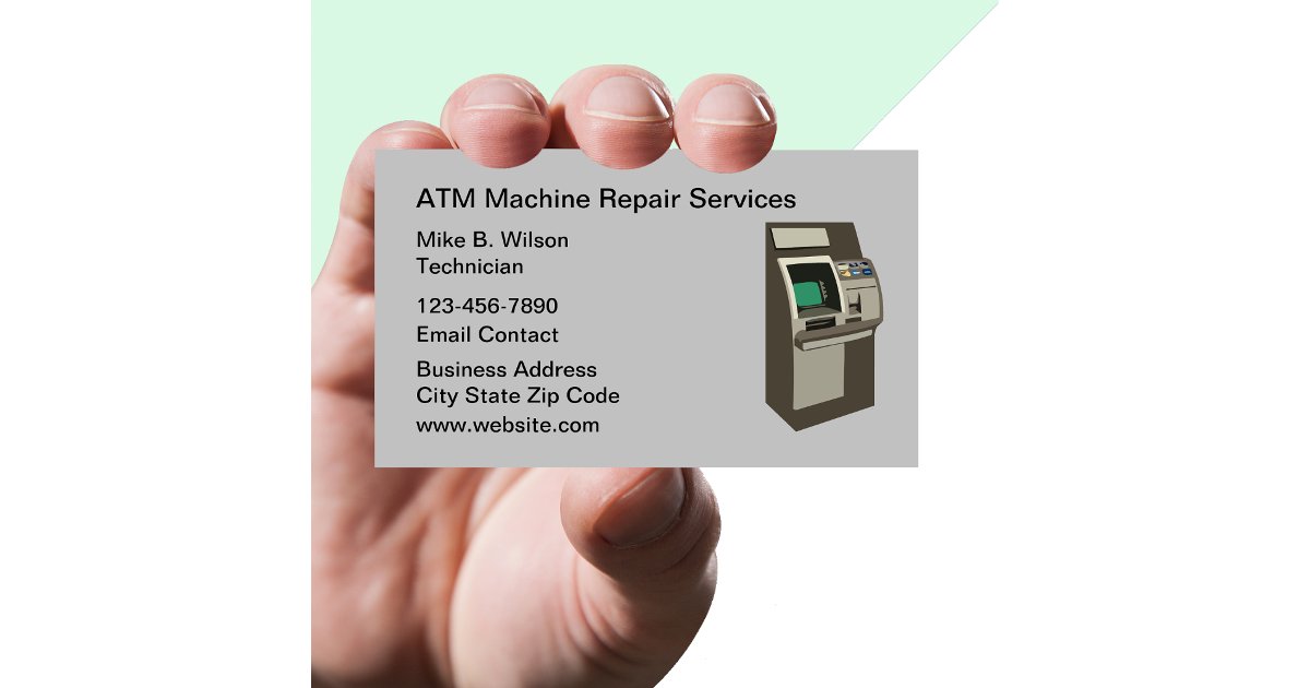 Automatic Teller Machine Repair Services Business Card | Zazzle