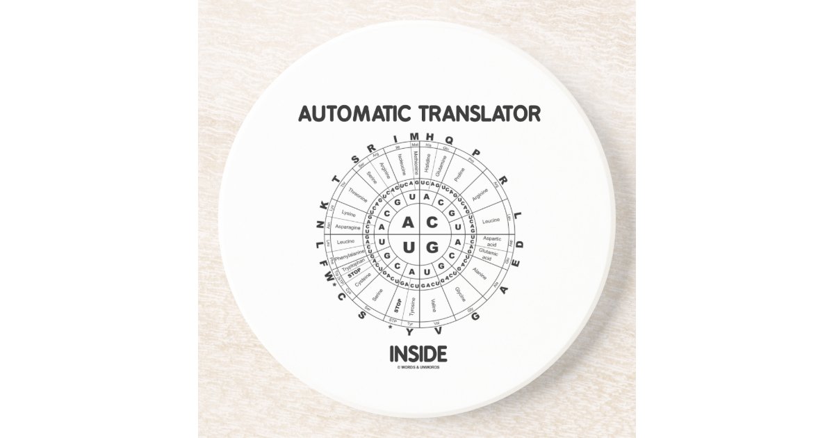 Automatic Translator Inside (RNA Codon Wheel) Drink Coaster | Zazzle