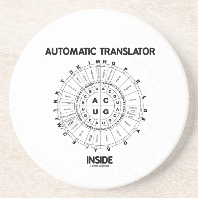 Automatic Translator Inside (RNA Codon Wheel) Drink Coaster | Zazzle