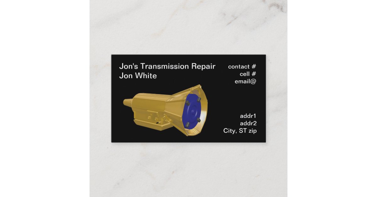 automatic transmission business card | Zazzle