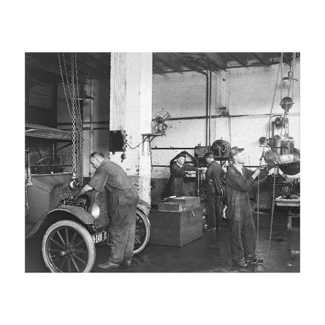 Automobile Repair Shop, 1919 Canvas Print | Zazzle