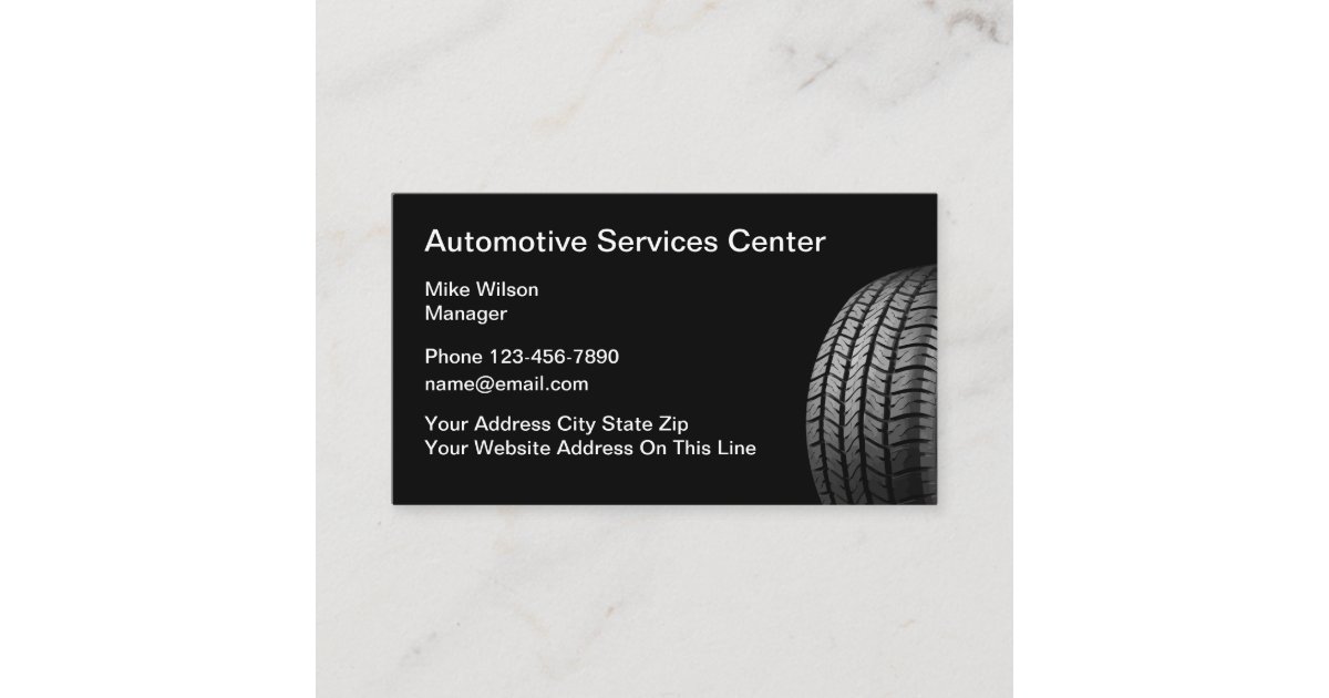 Automobile Services Tire Tread Business Card | Zazzle
