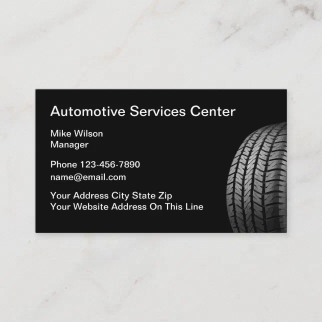 Automobile Services Tire Tread Business Card | Zazzle