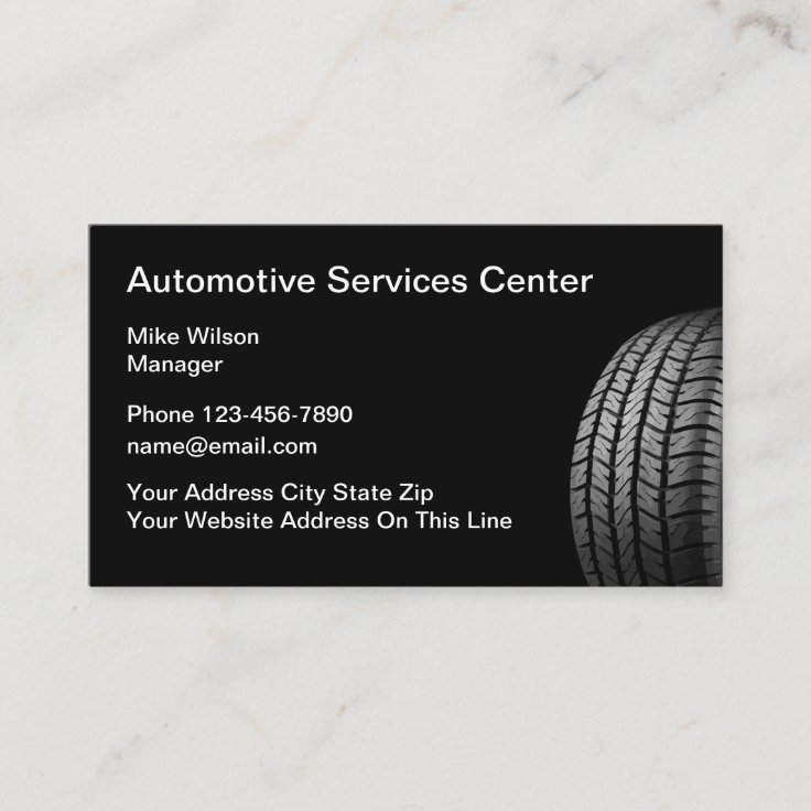 Automobile Services Tire Tread Business Card | Zazzle