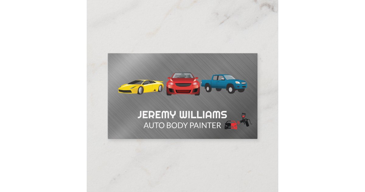 Automobiles | Auto Body Spray Logo Business Card | Zazzle
