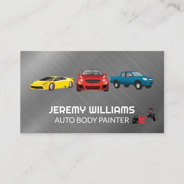 Automobiles | Auto Body Spray Logo Business Card | Zazzle