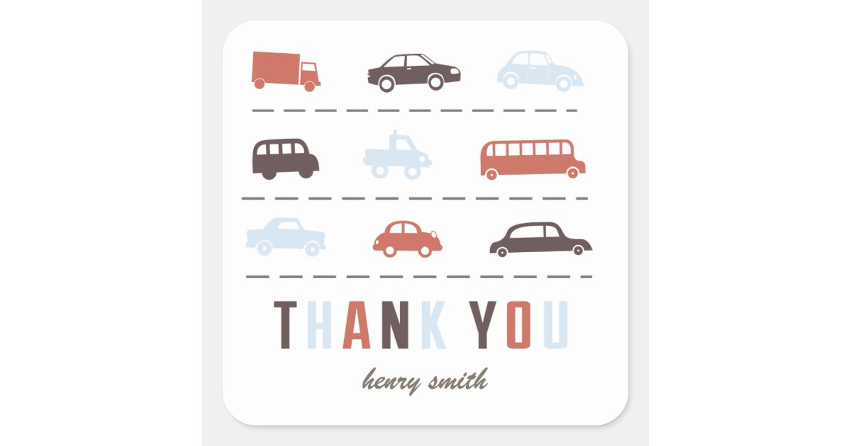 Automobiles Thank You Stickers | Zazzle