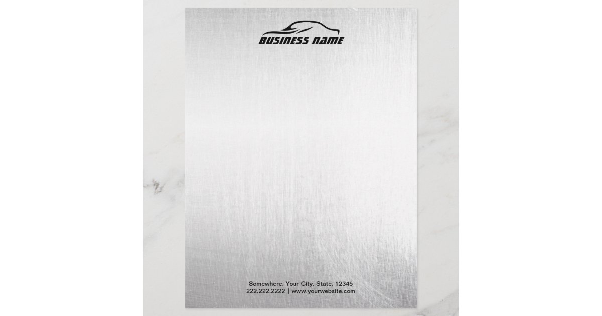 Automotive Auto Car Professional Metal Background Letterhead | Zazzle