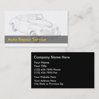 Automotive Business Cards | Zazzle
