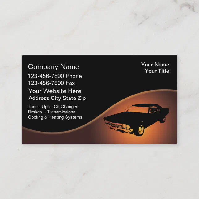 Automotive Business Cards | Zazzle