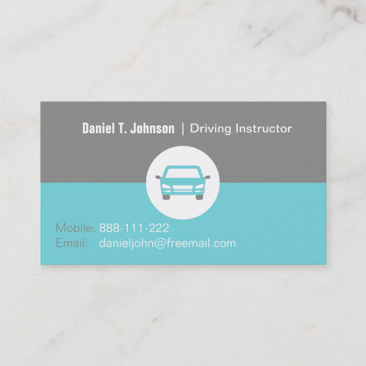 Automotive Car Driving Instructor Business Cards | Zazzle