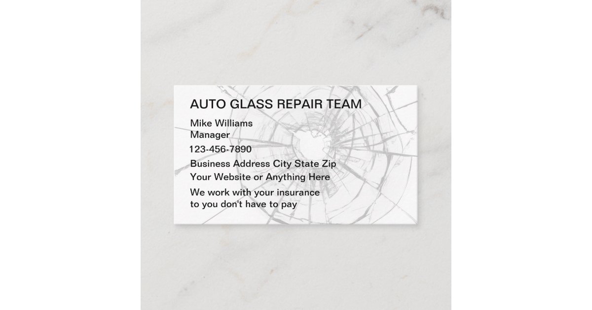 Automotive Car Glass Repair Business Cards | Zazzle