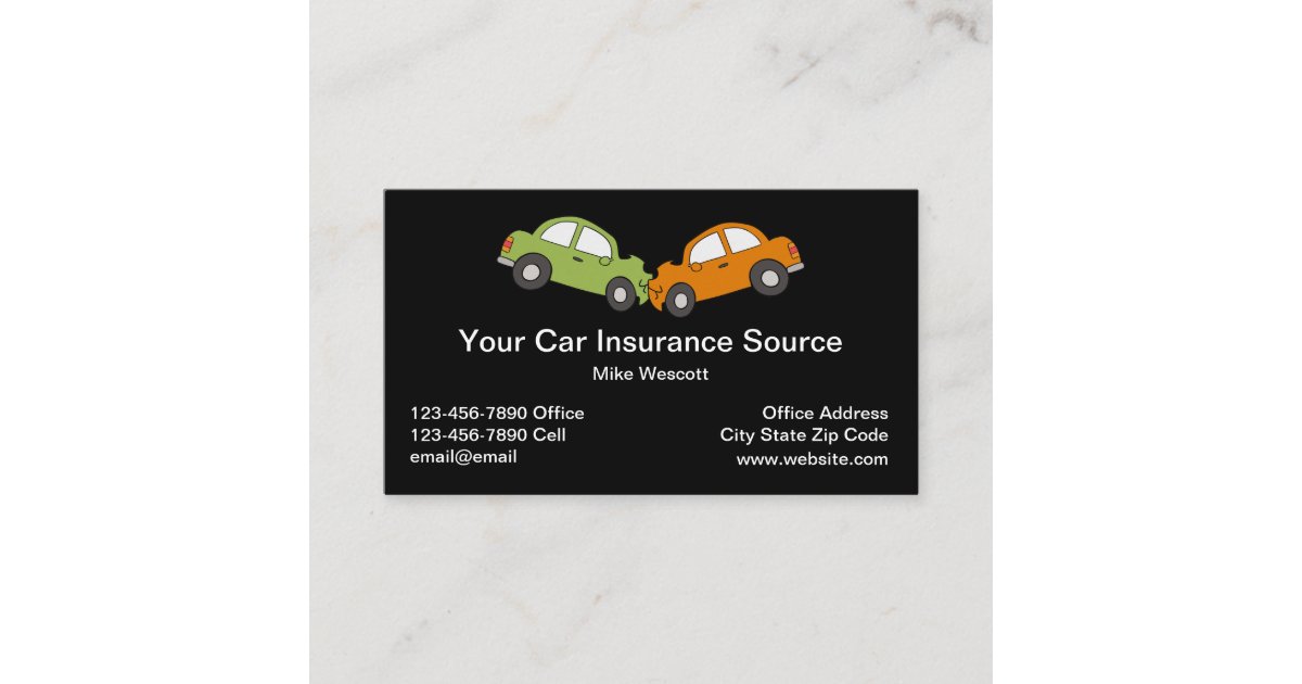 Automotive Car Insurance Theme Business Card | Zazzle