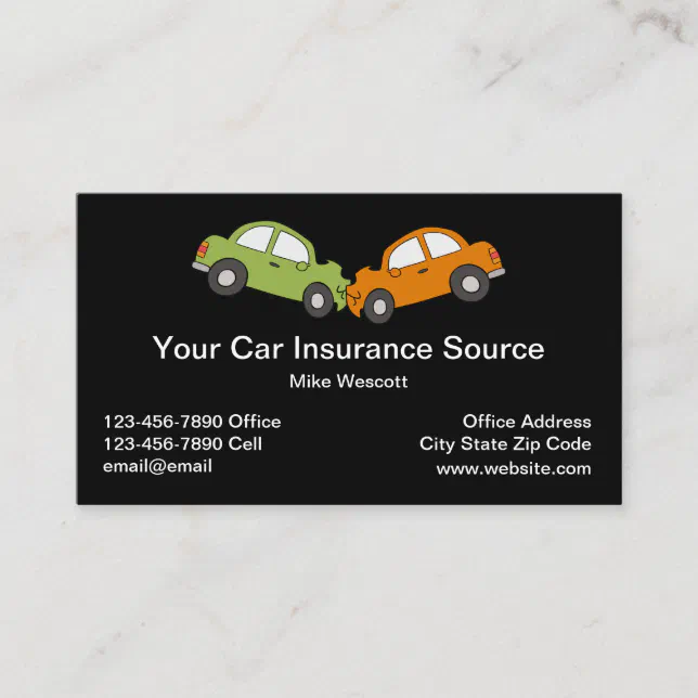 Automotive Car Insurance Theme Business Card | Zazzle