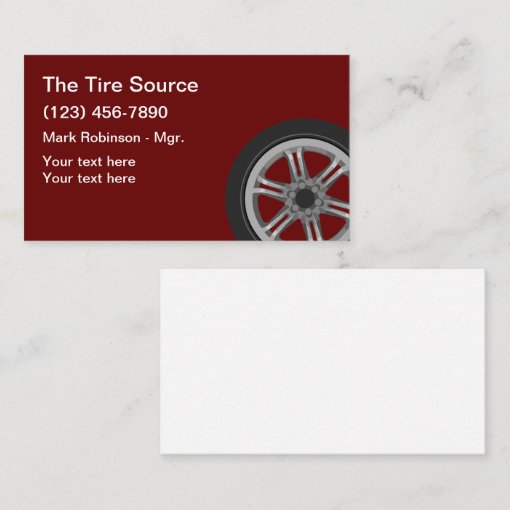 Automotive Car TIre Theme Business Card | Zazzle