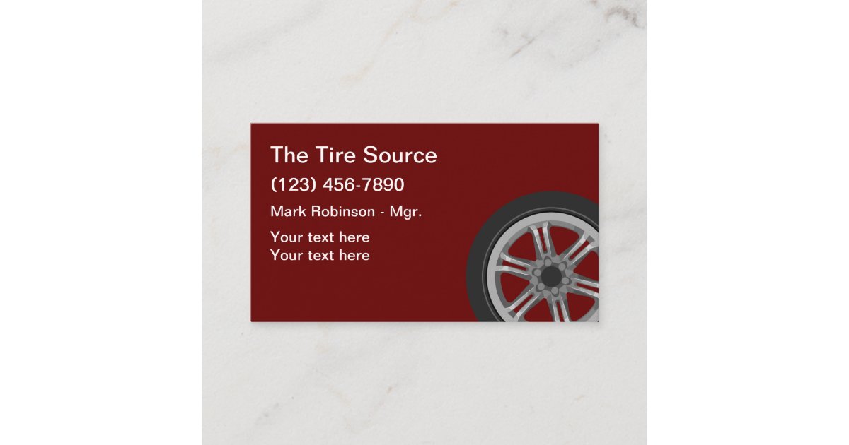 Automotive Car TIre Theme Business Card | Zazzle