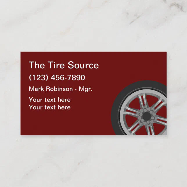 Automotive Car TIre Theme Business Card | Zazzle